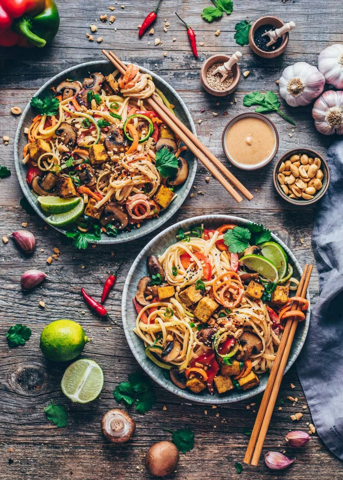 Vegan Pad Thai with Veggie Noodles & Tofu - Bianca Zapatka | Recipes