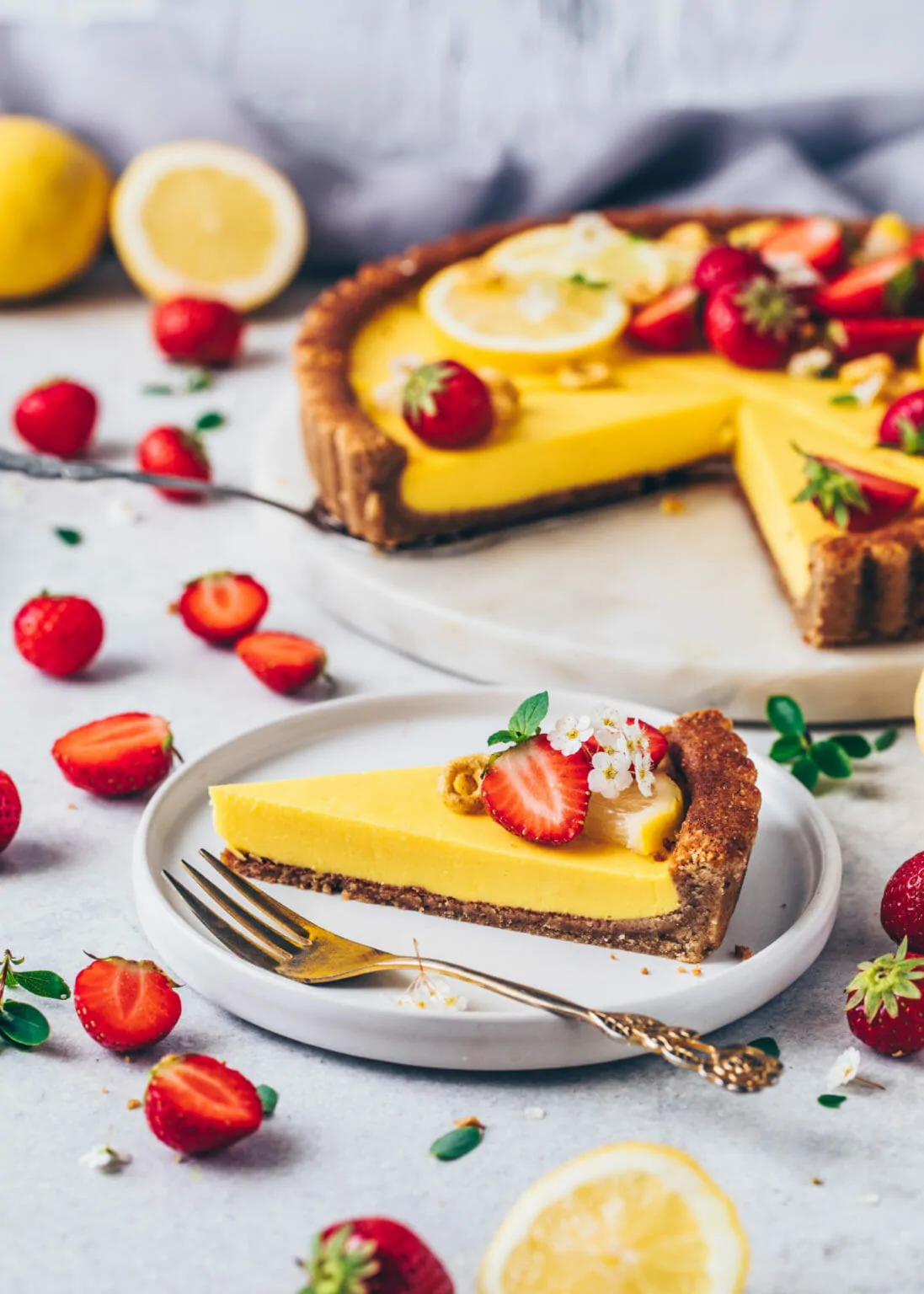 Vegan Lemon Tart Recipe | Easy, Gluten-free - Bianca Zapatka | Recipes