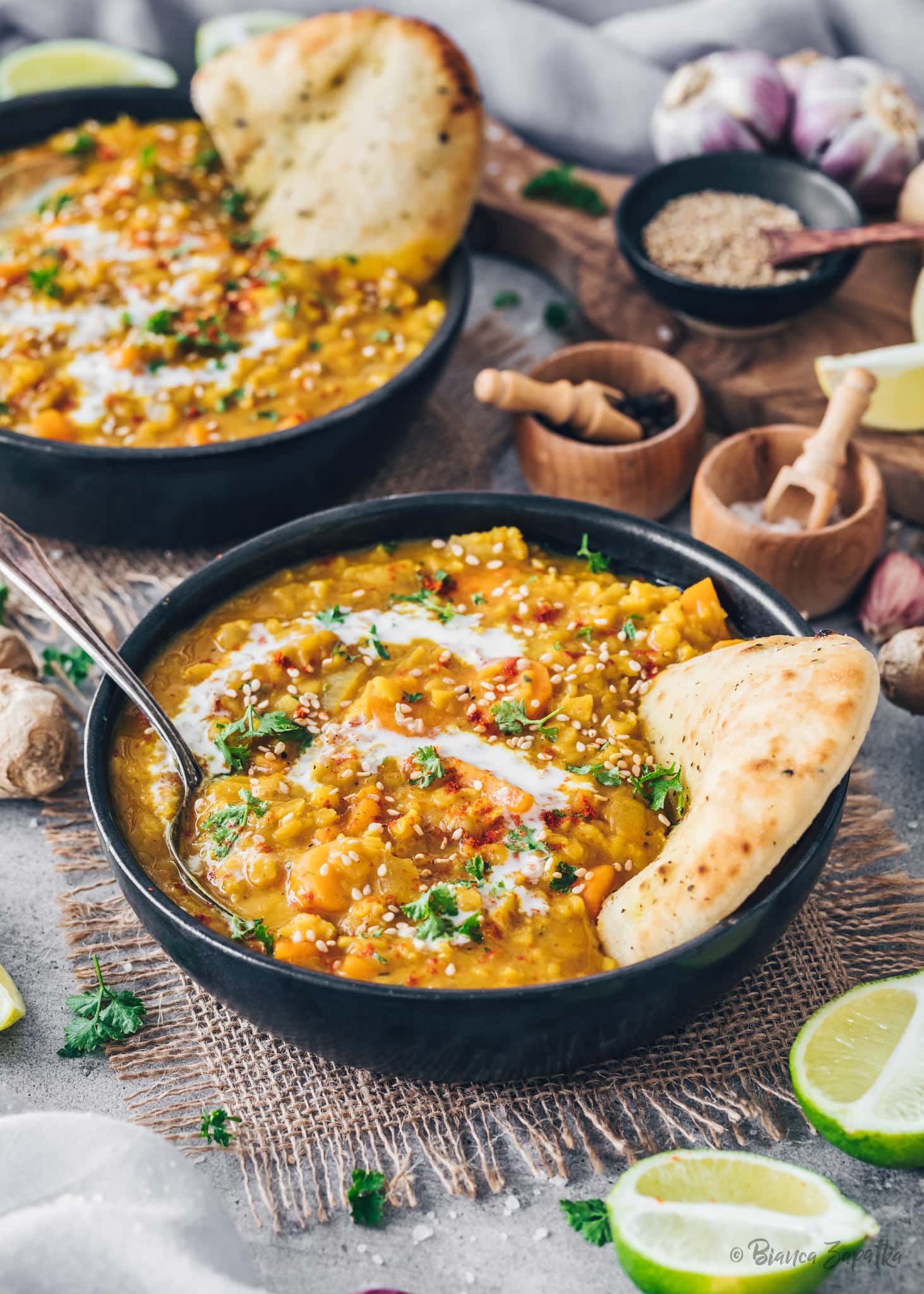 Golden Lentil Soup | Yellow Lentil Dal (Vegan) - Bianca Zapatka | Recipes